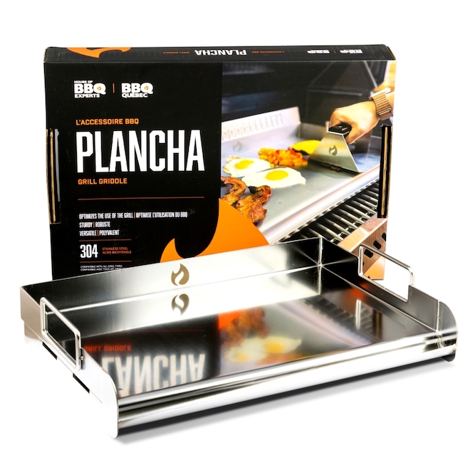 BBQ QUEBEC Plancha BBQ Québec en acier inoxydable 46,7 x 32,4 x 12,1 cm ...