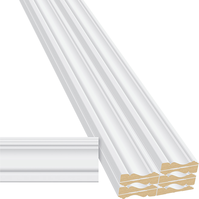 Metrie Colonial Casing for Builders MDF 2.5-in x 7-ft Primed 1039545 | RONA