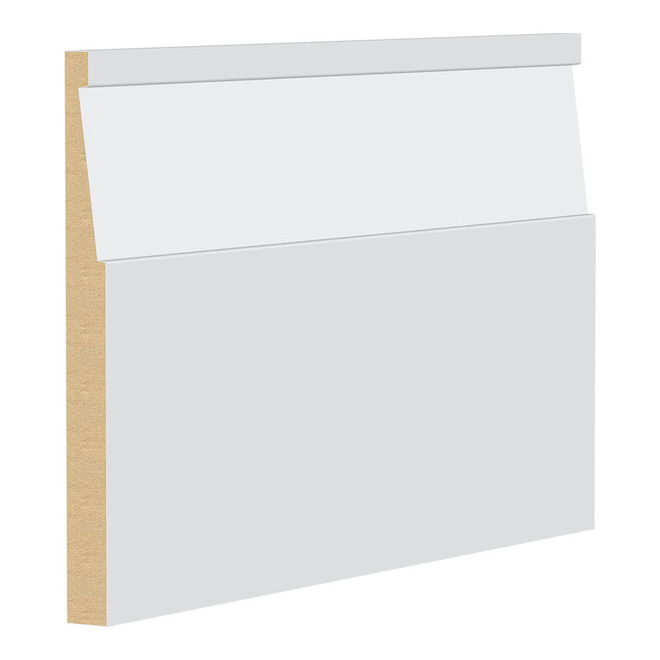 Metrie Primed MDF Baseboard 5/8-in x 7 1/4-in x 8-ft 1693757 | RONA