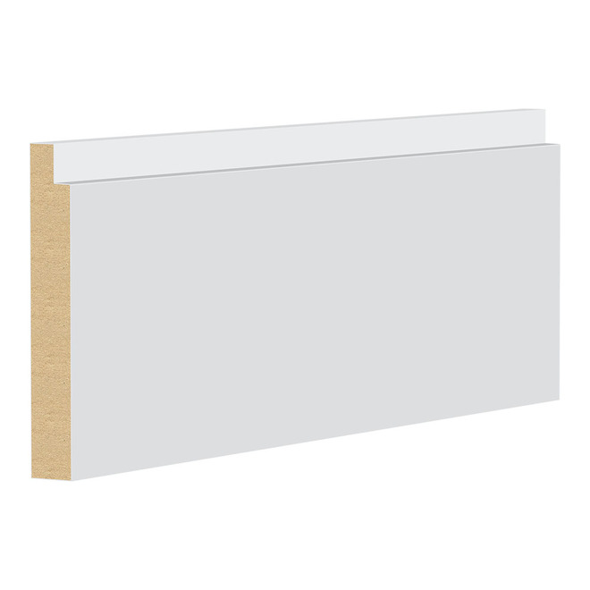 Metrie Primed MDF Baseboard 5/8-in x 4 1/4-in x 8-ft 1693760 | RONA