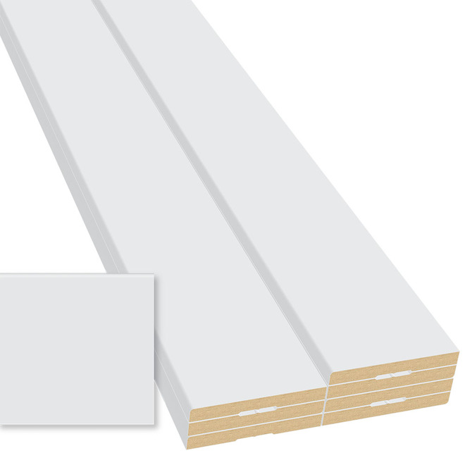Metrie Primed Mdf Baseboard 1 2 In X 4 In X 10 Ft Pack Of 8 1698429