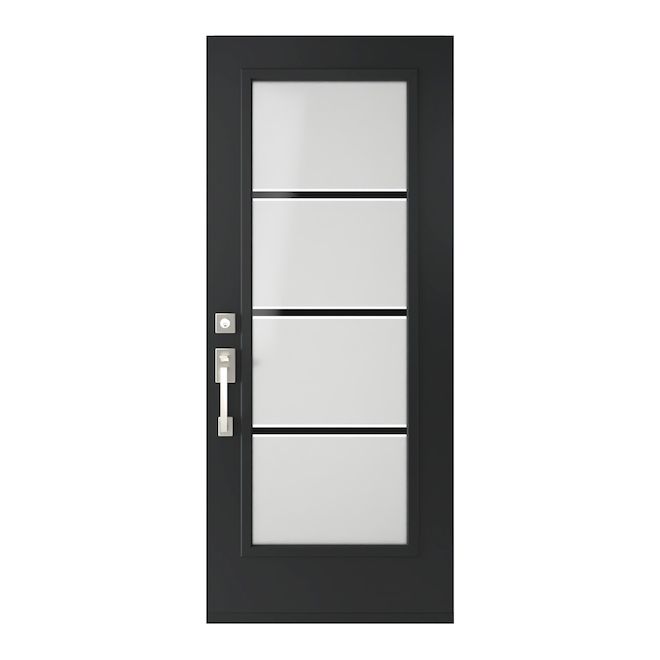 Metrie Exterior Steel Door with 4 Lites Righthand Swing 34 x 80-in ...