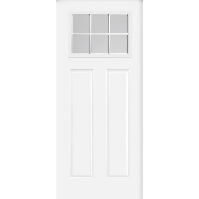 Porte d'extérieur Metrie Craftsman en acier 1/4 de verre et 2 panneaux ...