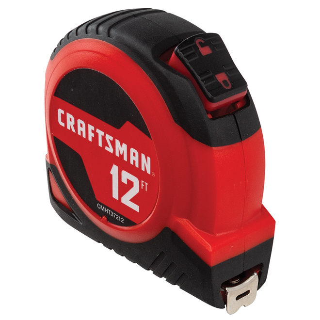 SCRAFTSMAN elf-Locking Measuring Tape - 12-ft - Red CMHT37212S | RONA