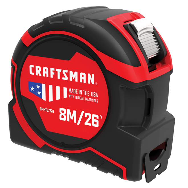 CRAFTSMAN PRO-LOCK Measuring Tape - 1.25-in x 26-ft - Black/Red ...