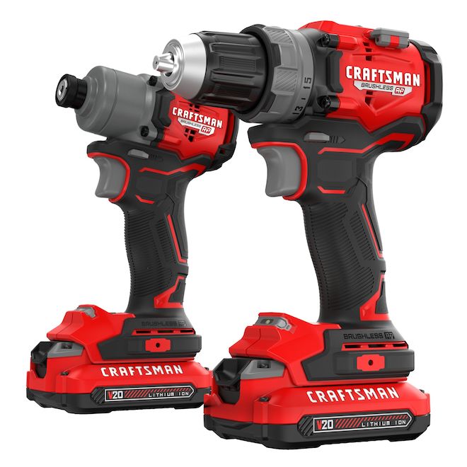 CRAFTSMAN BRUSHLESS RP Set of Drill/Driver and Impact Driver 20V with ...
