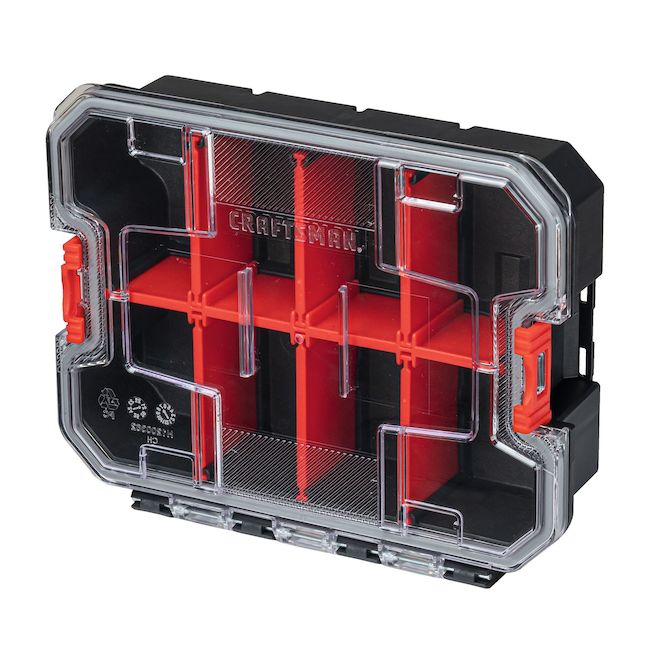 CRAFTSMAN VERSASTACK Stackable Organizer with 8 Compartments and Clear ...