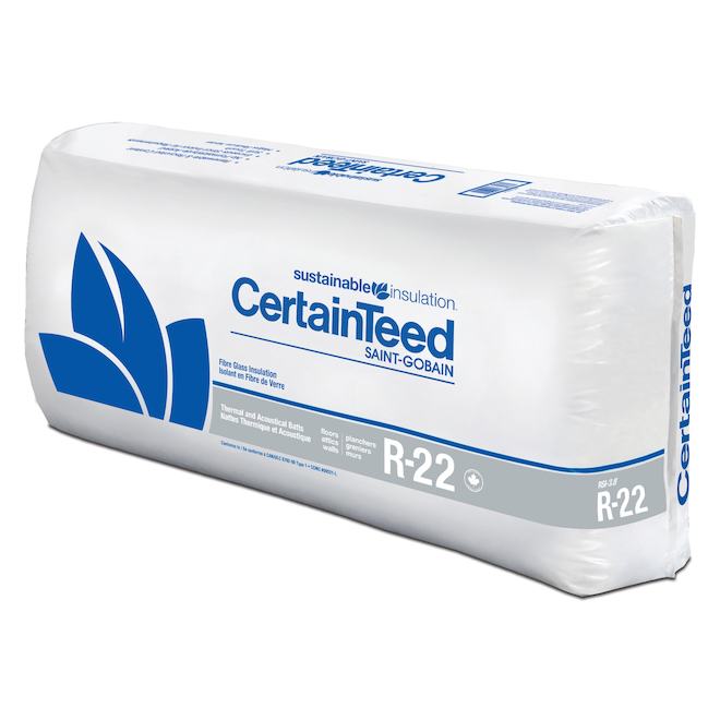 CertainTeed R22 5 1/2 x 15 x 47-in Fibreglass Sustainable Unfaced ...