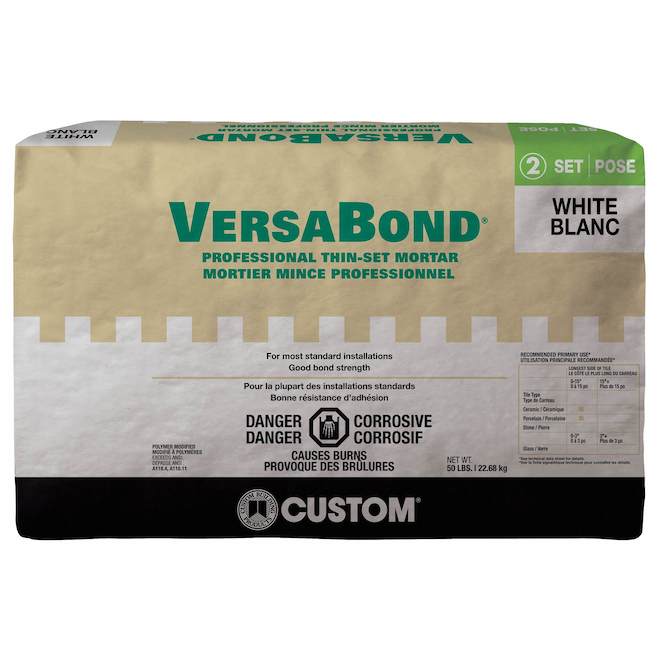 VersaBond Mortar Professional Thin-Set White - Bag of 50-lb CVBW50 | RONA