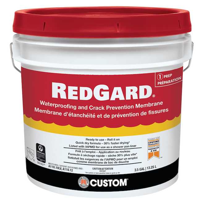 RedGard Membrane Waterproofing and Crack Prevention Red - 3.5-Gallon ...