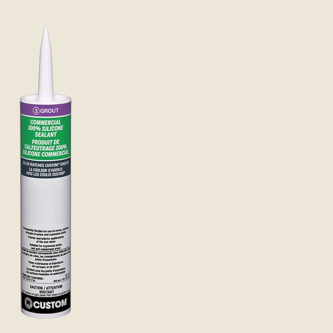 SILICONE CAULK CUSTOM Commercial Caulk 100% Silicone 300 mL - Bright ...