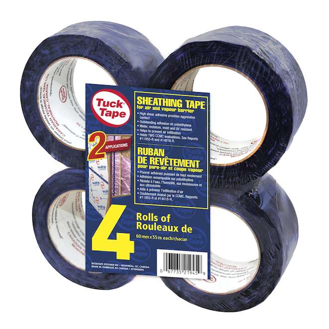 Tuck Tape Sheathing Tape for Air and Vapor Barrier 60-mm x 55-m Blue ...