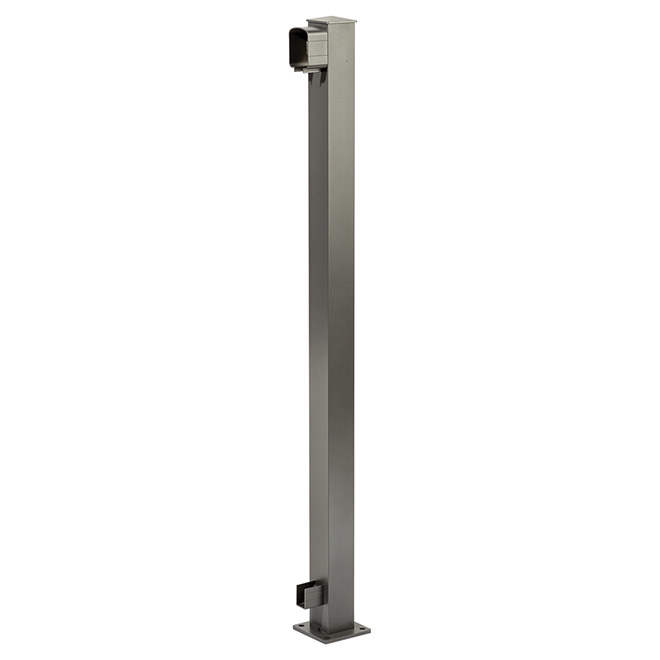 REGAL ALUMINUM Railing End Post - 4'' x 4'' x 42'' - Titanium Grey REP ...