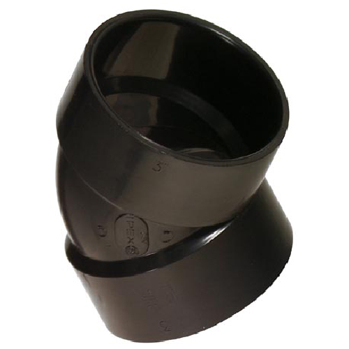 Ipex ABS Fitting Pipe Short Elbow - 45° Angle - Hub Connection - Black ...