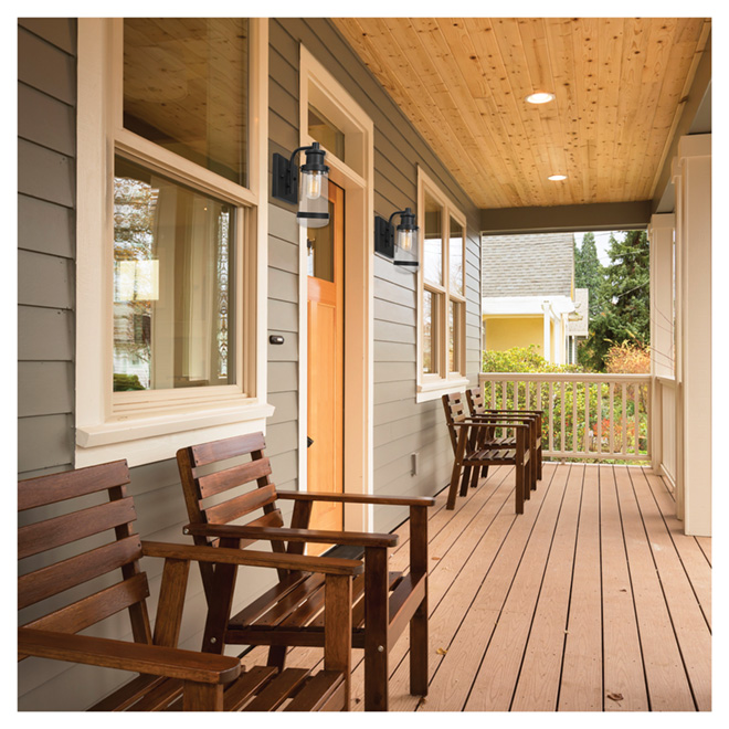 GLOBE ELECTRIC Helm Outdoor Wallsconce - 12.5" - Black 44229 | RONA