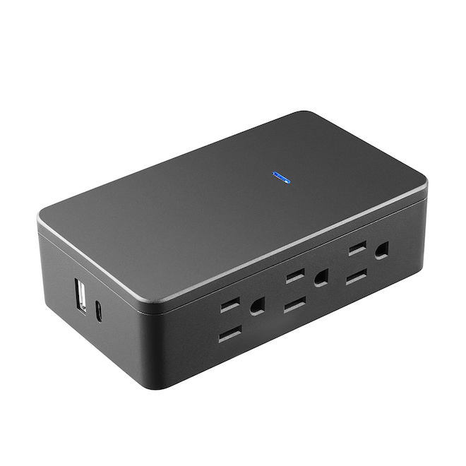 Globe Electric Power Block with 6 Outlets and USB-A/USB-C Ports - Black ...
