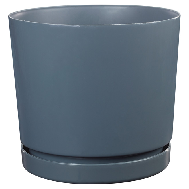 SOUTHERN PATIO High-Gloss Planter Pot - "Dynamic Design" - 12" - Grey ...
