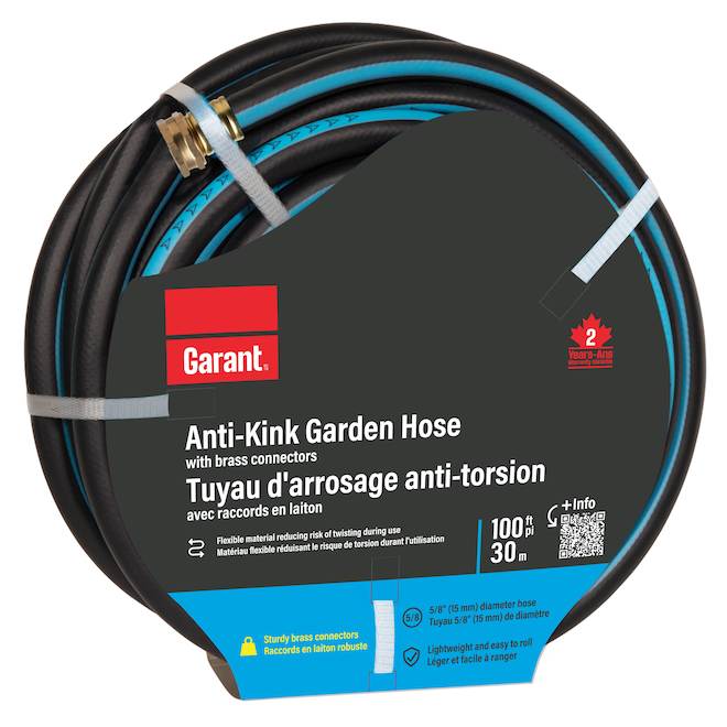Garant 5/8-in x 100-ft Black Anti-Kink Garden Hose PFPHB5810Y | RONA