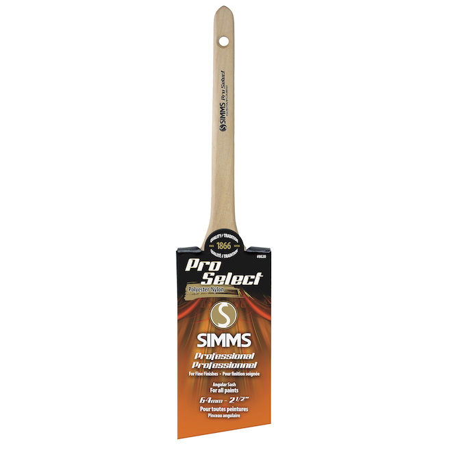 Pinceau à peinture Pro Select Simms, angulaire, polyester et nylon, 2 1 ...