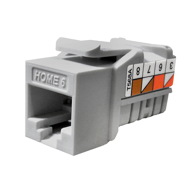 LEVITON Modular Ethernet Network Cat6 Quickport Connector - Grey 61HOM ...