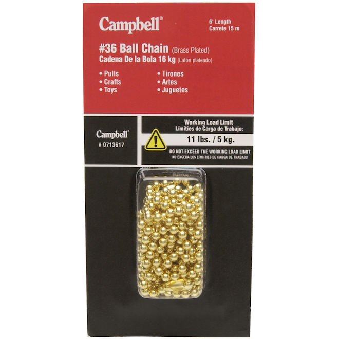 BLUE HAWK 6-ft Weldless Brass Metal Chain C0713617 | RONA