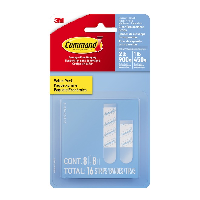 Command 16-Pack Clear Adhesive Foam Replacement Strip 17200CLR-16ESF | RONA