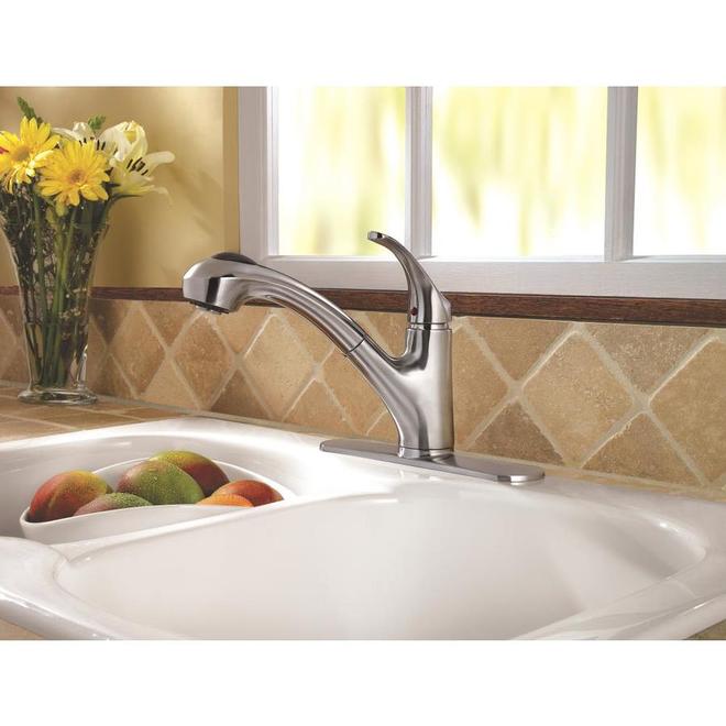 Pfister Shelton Stainless Steel 1-Handle Pull-Out Sink/Counter Mount ...