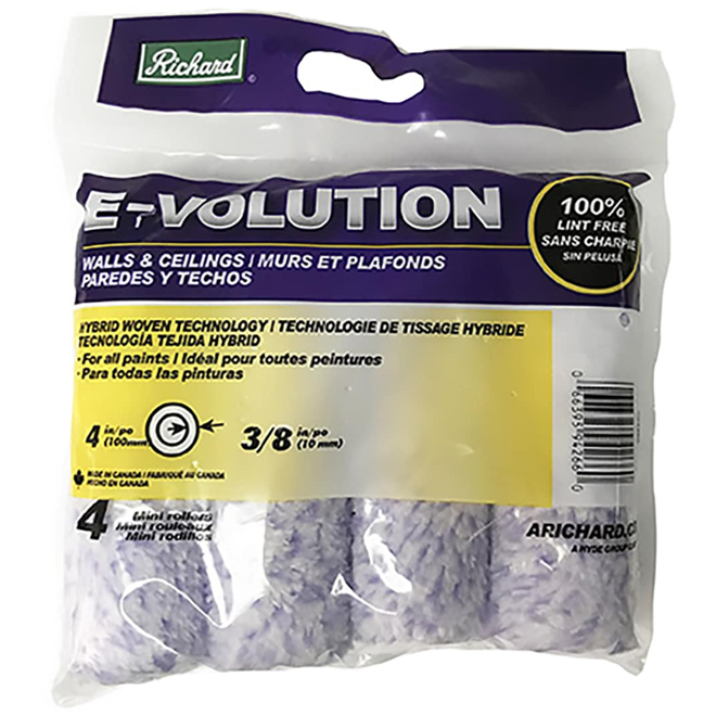 Richard Tools E-Volution 4-Pack 3/8-in Microfibre Mini Rollers 94266 | RONA
