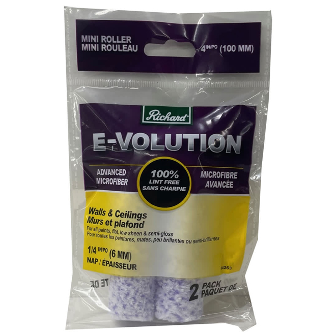 Richard Tools E-Volution 2-Pack 1/4-in Microfibre Mini Rollers 94263 | RONA