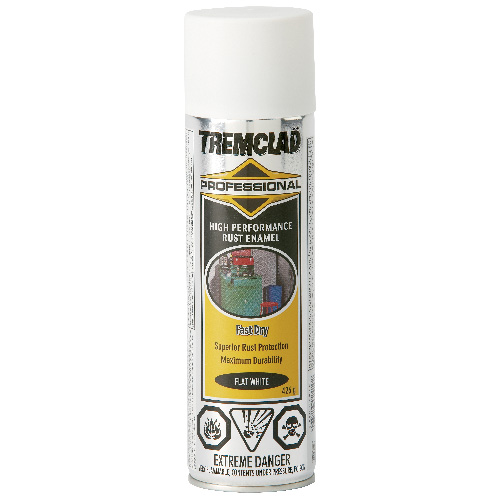 Tremclad High Performance Rust Enamel - 426 g - Flat Finish - White ...