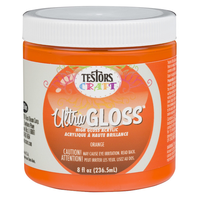 Rust-Oleum Testors Craft 8 fl oz Ultra Gloss Acrylic Craft Paint Orange ...
