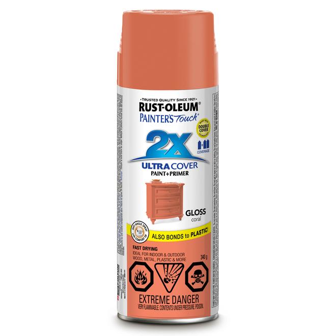 Rust-Oleum Painter's Touch Ultra Cover Spray Paint and Primer - Coral ...