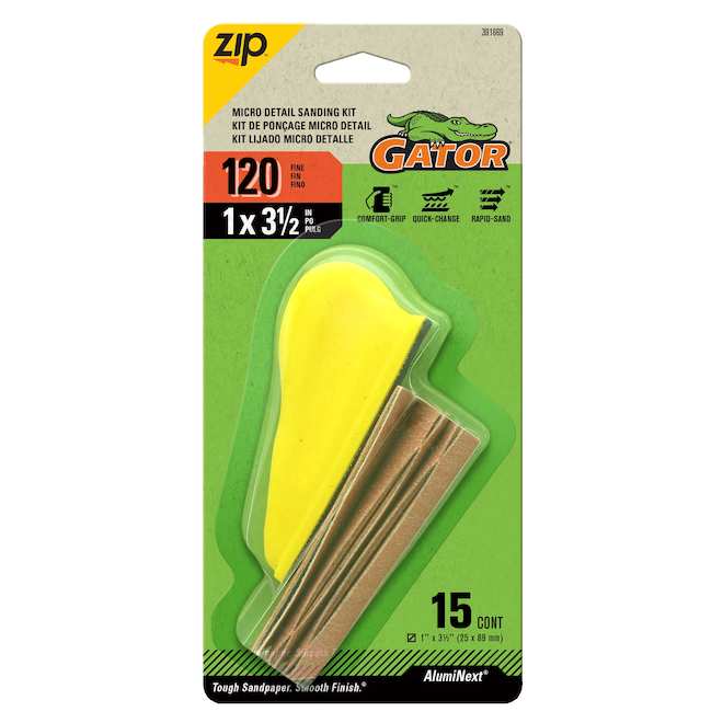 Gator Micro Detail Sanding Kit - 120-Grit - Pack of 15 391669 | RONA