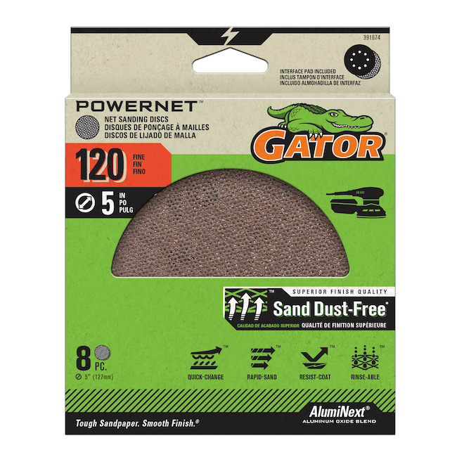 Gator Powernet Net Sanding Discs - 120-Grit - Pack of 8 391674 | RONA