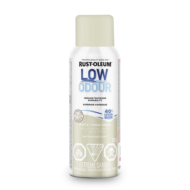 Rust-Oleum 312-g Water-Based Low Odour Matte Light Green Spray Paint ...