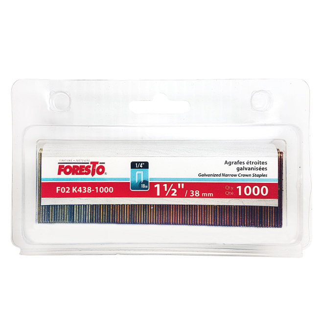 Foresto All-purpose Staples - Narrow - 18-Gauge - Galvanized - 1 1/2-in ...