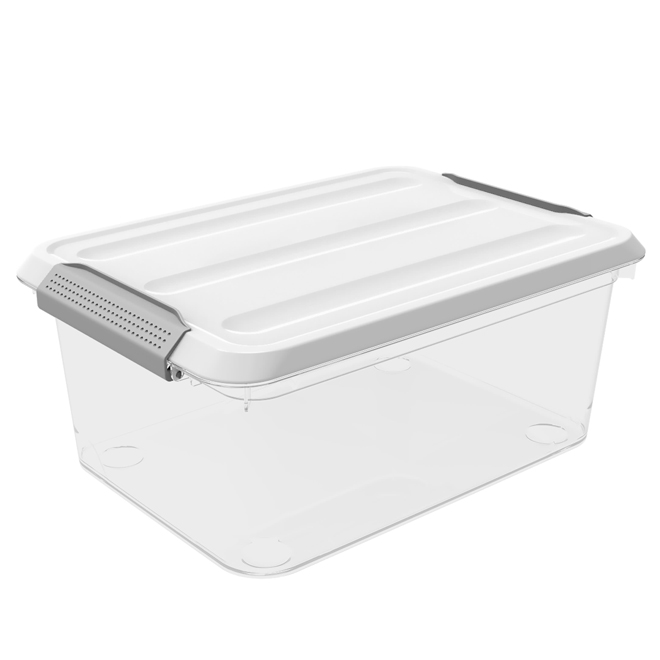 Curver Latch Mates Clear/White Plastic Storage Box - 14 L 259856 | RONA