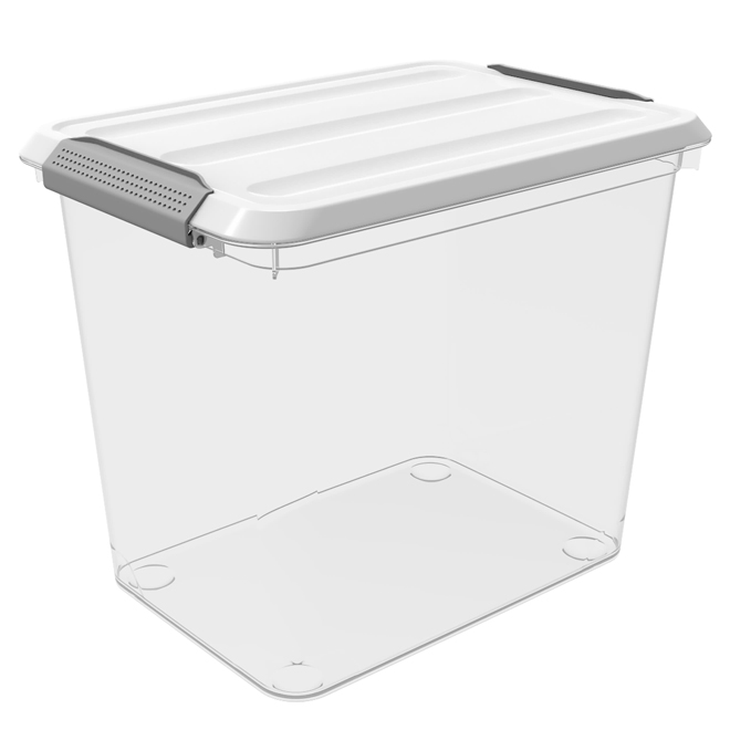 Curver Latch Mates Clear/White Plastic Storage Box - 25 L 259857 | RONA