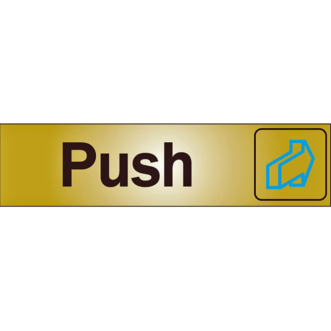 KLASSEN "Push" Metal Sign - Horizontal - 2" x 8" - Black 1150510 | RONA