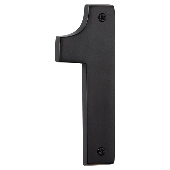 Chiffre 1 moderne Klassen, 5 po, métal, noir satiné 1054800 | RONA