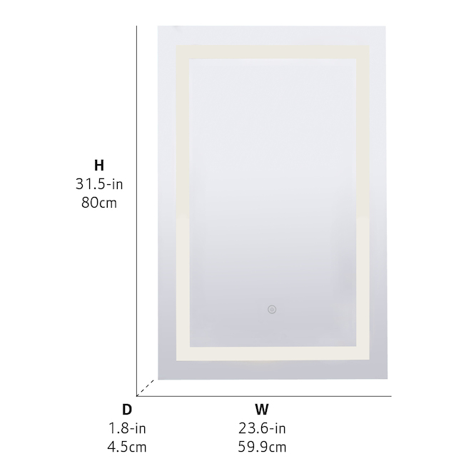 Canarm 23.6-in Rectangular Lighted LED Bathroom Mirror LR8101A2331D | RONA