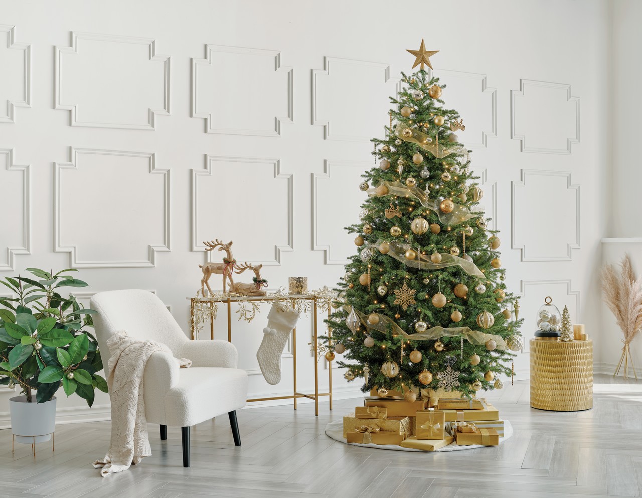 Holiday Living Christmas Ornaments Set Gold- 34/pk 01-23-T01 | RONA