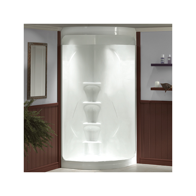 MAAX Equinox Corner Shower - One-Piece - 37-in x 37-in x 78-in - White ...