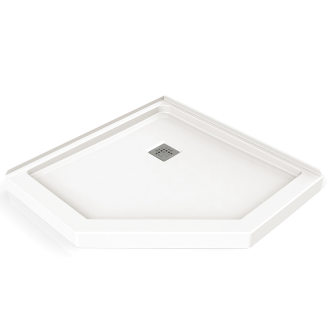 Maax Orbit 38-in x 38-in Acrylic White Neo-Angle Corner Shower Base | RONA
