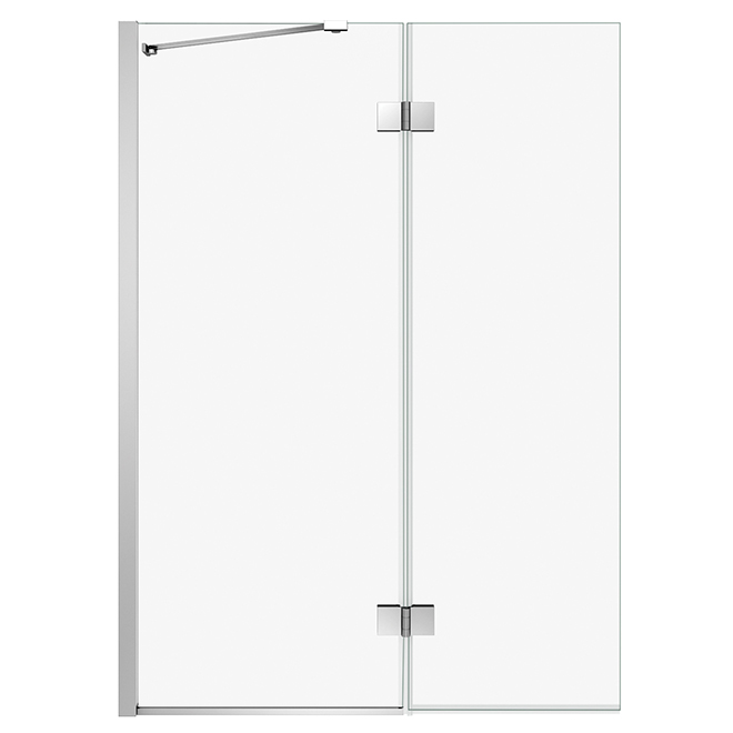 Maax Axial Duo Bathtub Shield - 42-in x 58-in - Clear Glass - Chrome ...