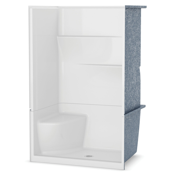MAAX Gallery Shower in 2 Pieces - With Leftside Seat - 48-in x 75-in ...