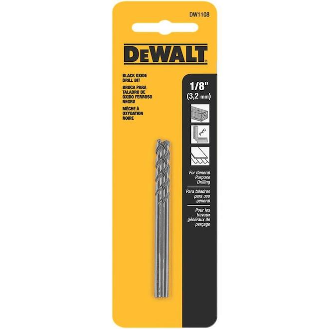 DEWALT 1/8-in Black Oxide Coated Steel Twist Drill Bits - 2 counts ...