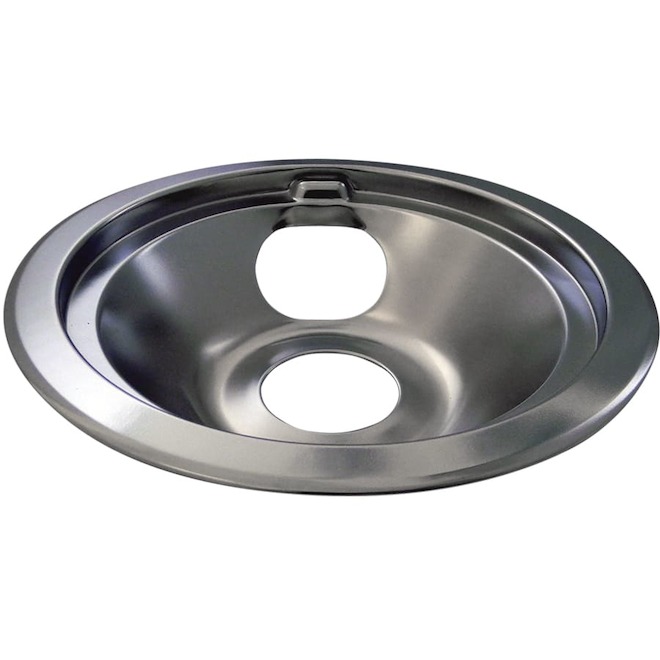 Laser 6-in Shallow Drip Pan and Ring in Chrome for Electric Ranges ...