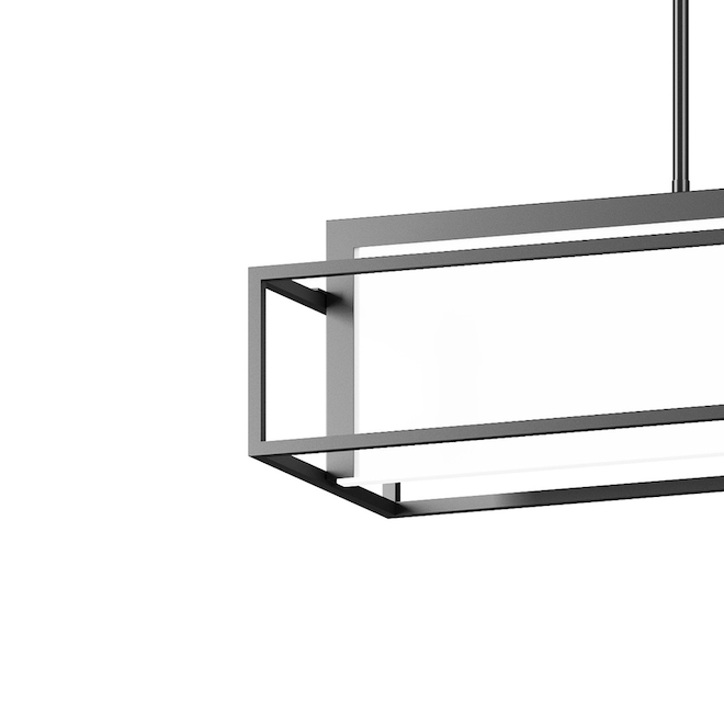 Project Source 25 W LED Pendant Light - Black Finish - White Acrylic ...