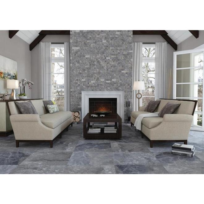 Avenzo Natural Stone Mosaic Subway Wall Tile - 6-in x 12-in - Silver TR ...